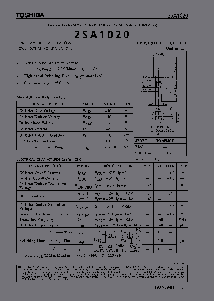 2SA1020_5981.PDF Datasheet Download --- IC-ON-LINE
