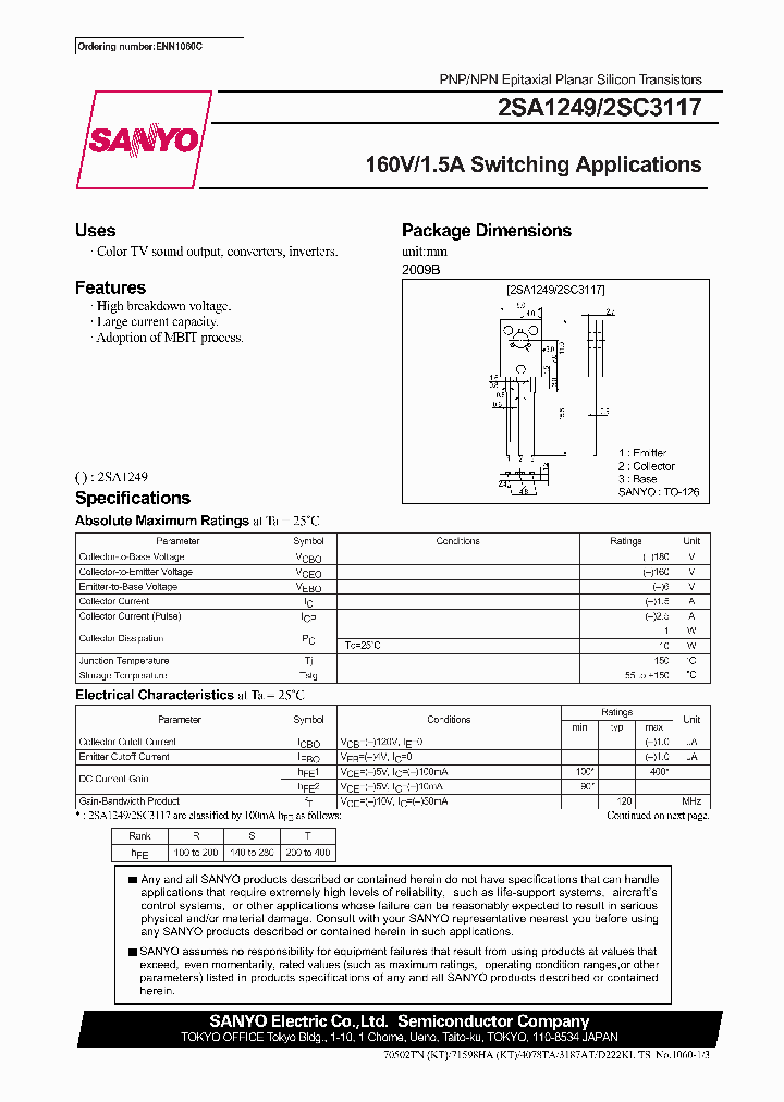2SC3117_186341.PDF Datasheet Download --- IC-ON-LINE