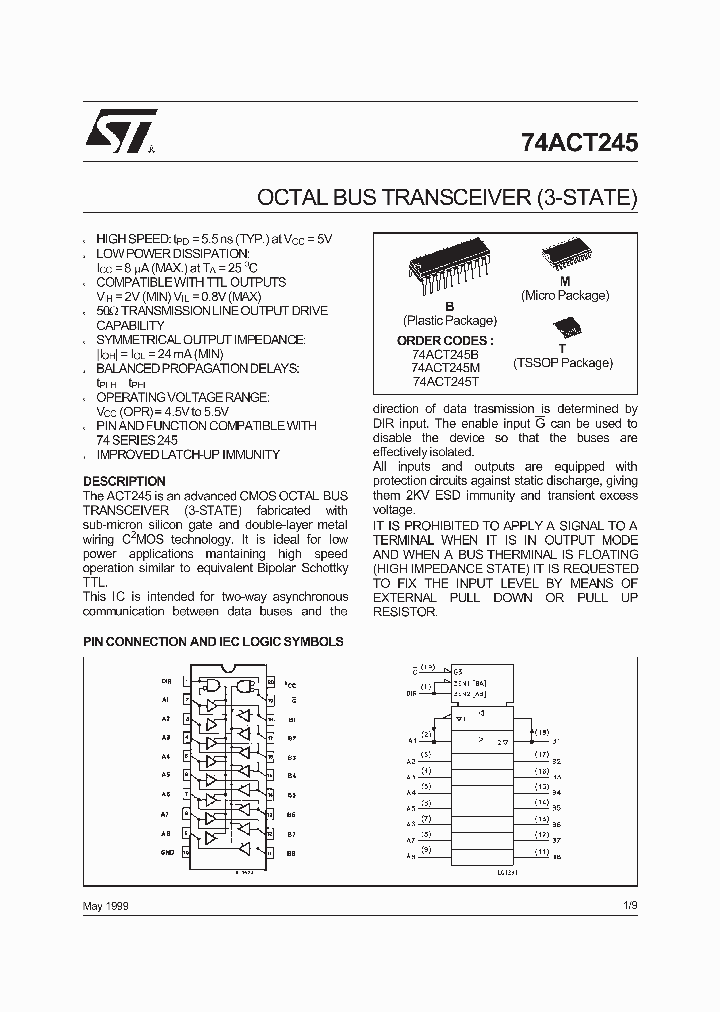 74ACT245_17826.PDF Datasheet Download --- IC-ON-LINE