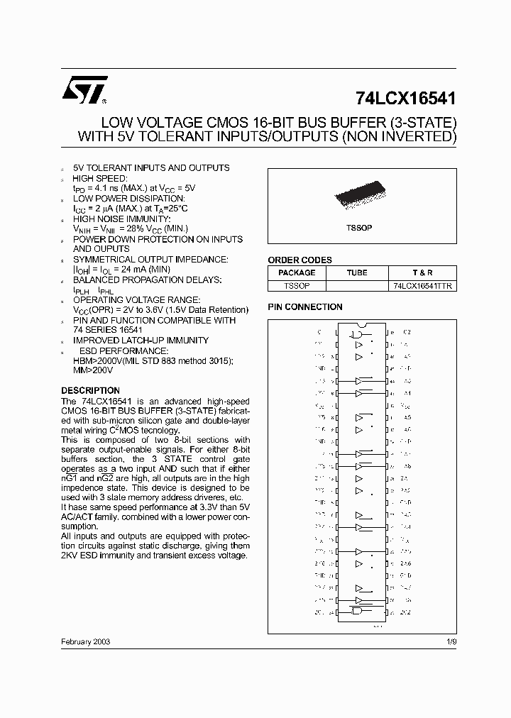74LCX16541_358242.PDF Datasheet Download --- IC-ON-LINE