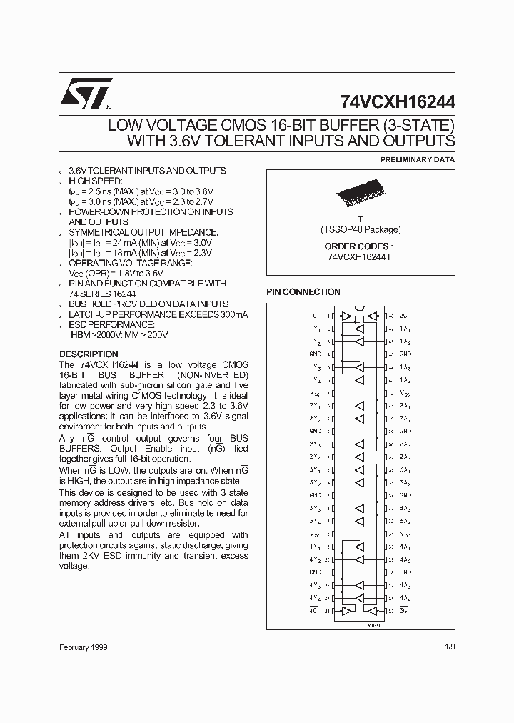 74VCXH16244_356183.PDF Datasheet Download --- IC-ON-LINE