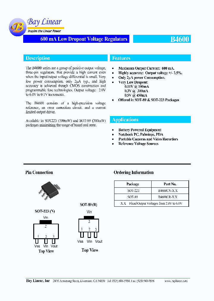 B4600_368752.PDF Datasheet Download --- IC-ON-LINE