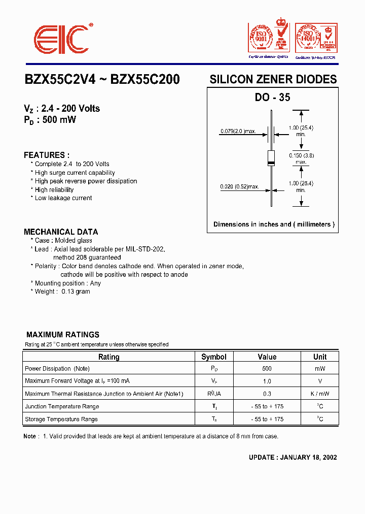 BZX55C150_358611.PDF Datasheet Download --- IC-ON-LINE
