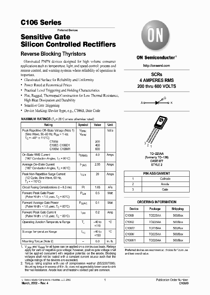 C106D1_318638.PDF Datasheet Download --- IC-ON-LINE