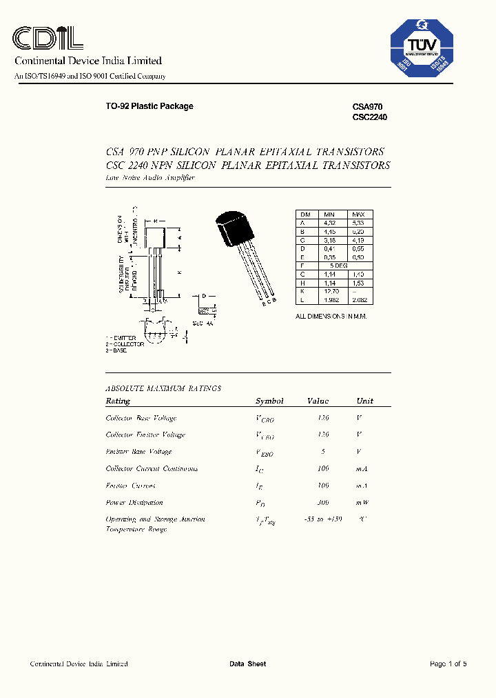 CSC2240_319496.PDF Datasheet Download --- IC-ON-LINE