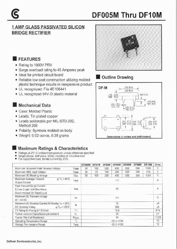 DF08M_154897.PDF Datasheet Download --- IC-ON-LINE