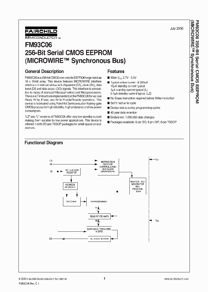 FM93C06E_90984.PDF Datasheet Download --- IC-ON-LINE
