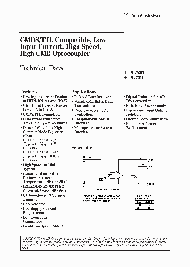 HCPL-7601_317134.PDF Datasheet Download --- IC-ON-LINE