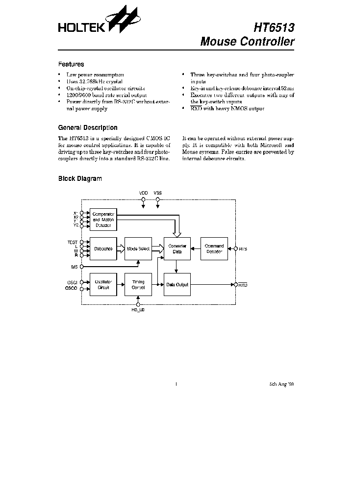 HT6513B_193306.PDF Datasheet Download --- IC-ON-LINE