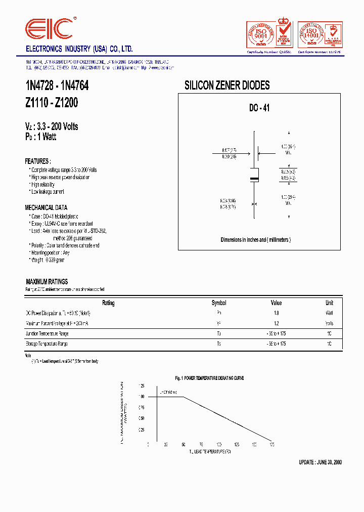 IN4746A_187734.PDF Datasheet Download --- IC-ON-LINE