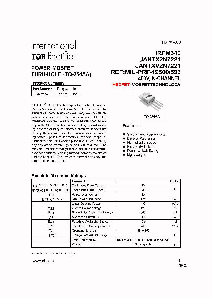 JANTXV2N7221_324227.PDF Datasheet Download --- IC-ON-LINE