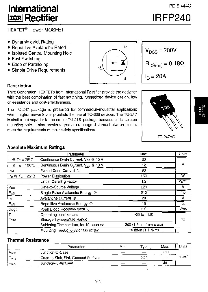 IRFP240_196618.PDF Datasheet Download --- IC-ON-LINE