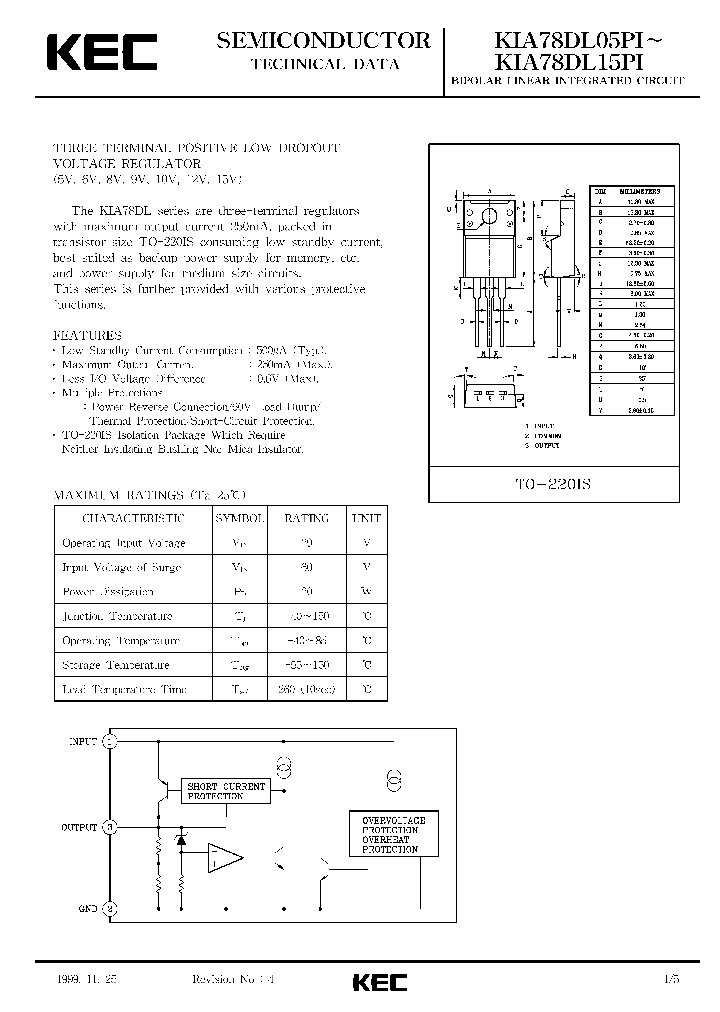 KIA78DL05PI_309796.PDF Datasheet Download --- IC-ON-LINE