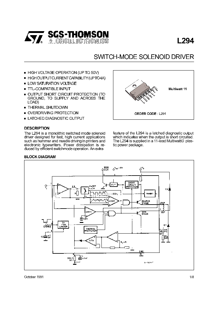 L294_373487.PDF Datasheet Download --- IC-ON-LINE
