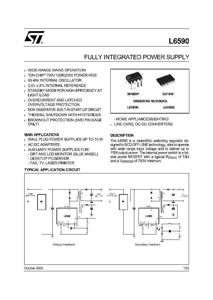 L6590D_382073.PDF Datasheet Download --- IC-ON-LINE
