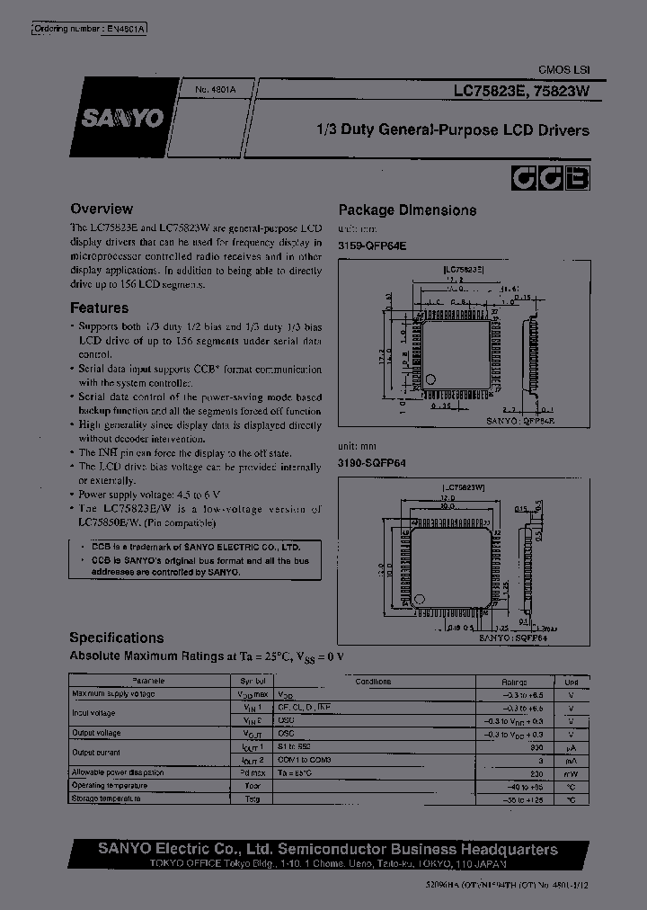 LC75823E_98182.PDF Datasheet Download --- IC-ON-LINE