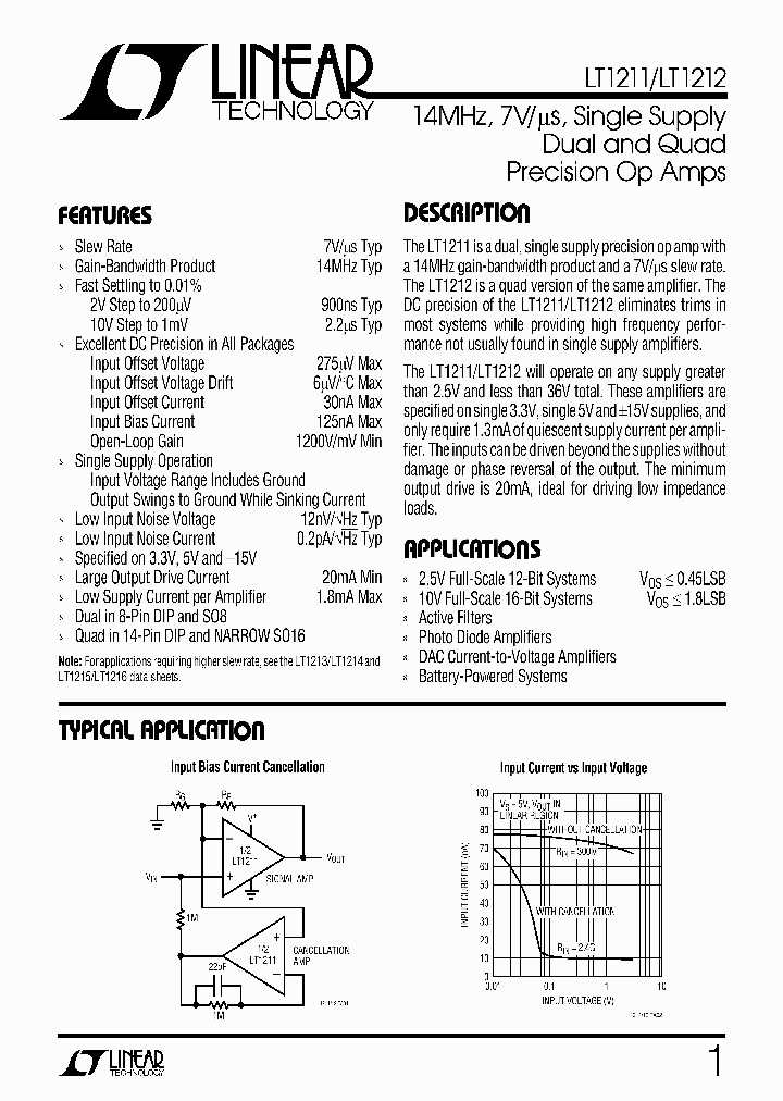 LT1211_288801.PDF Datasheet Download --- IC-ON-LINE
