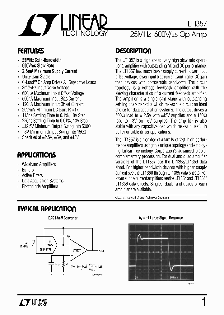 LT1357_357960.PDF Datasheet Download --- IC-ON-LINE