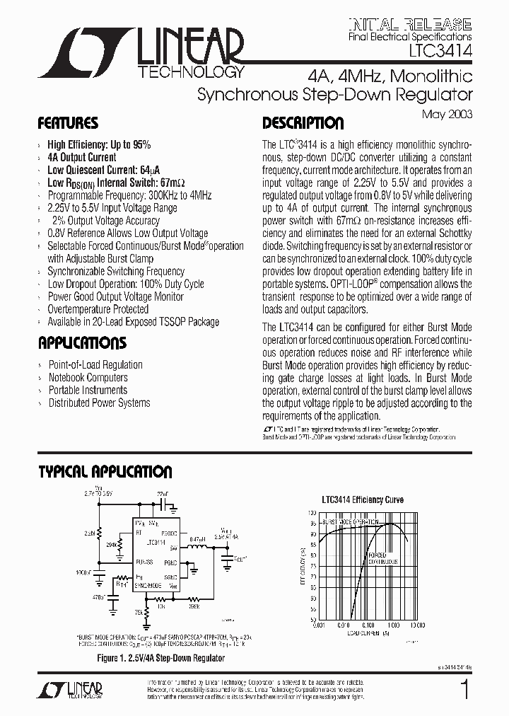 LTC3414_201867.PDF Datasheet Download --- IC-ON-LINE
