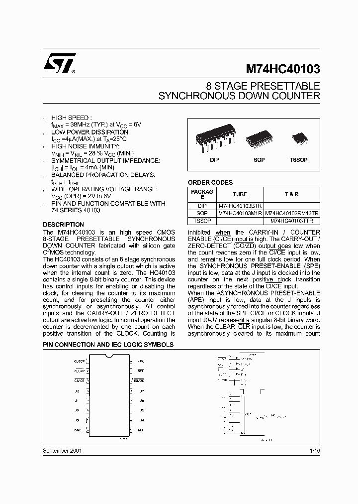 M74HC40103_345886.PDF Datasheet Download --- IC-ON-LINE