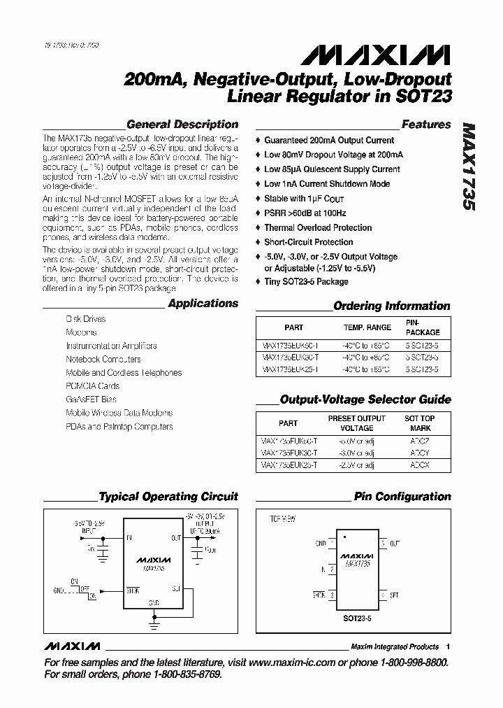 MAX1735_29579.PDF Datasheet Download --- IC-ON-LINE
