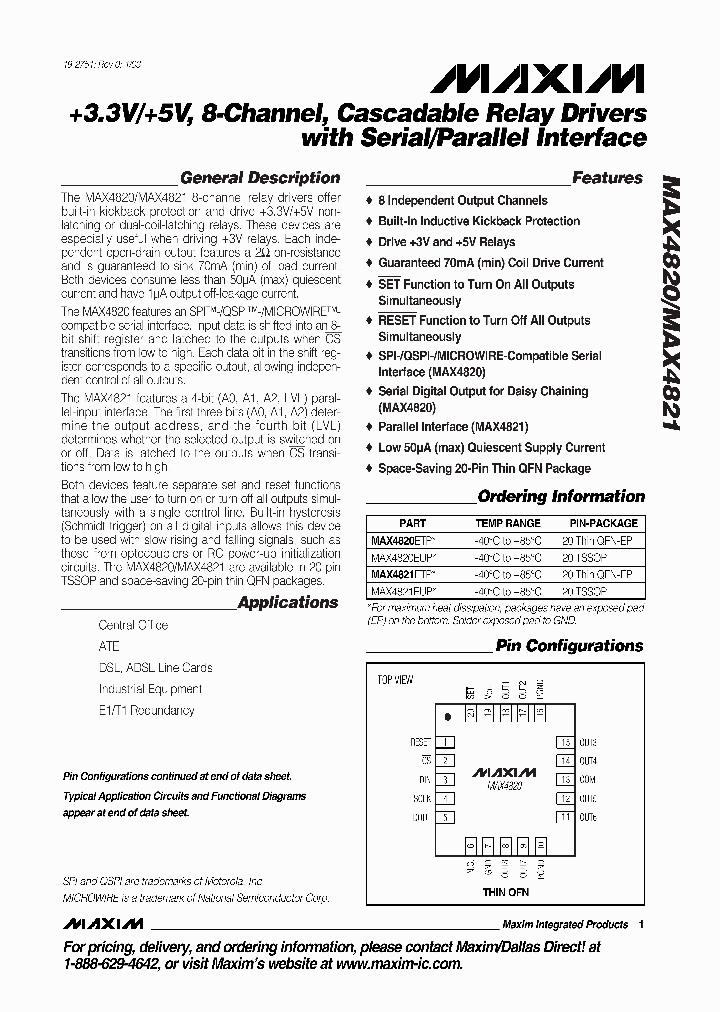 MAX4820_166679.PDF Datasheet Download --- IC-ON-LINE