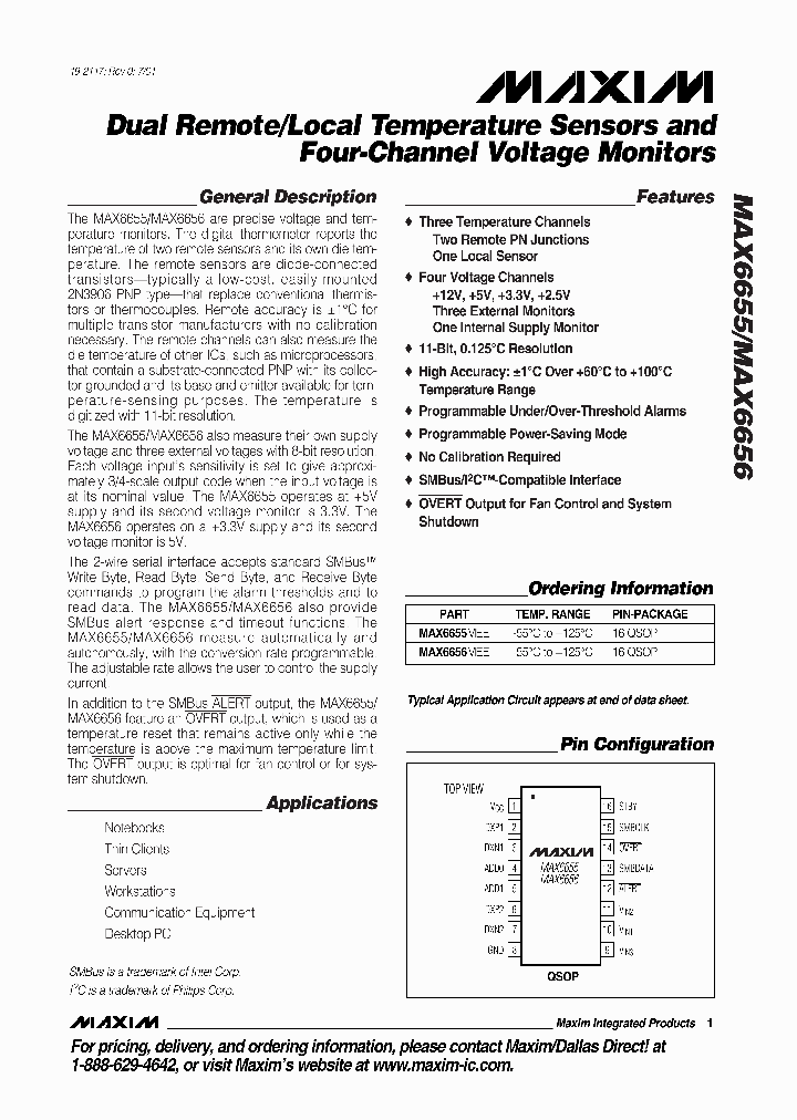 MAX6656_362315.PDF Datasheet Download --- IC-ON-LINE