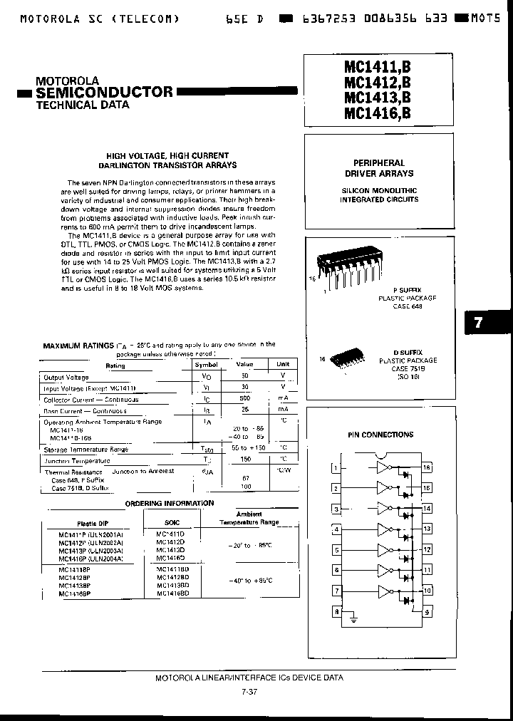MC1413P_324446.PDF Datasheet Download --- IC-ON-LINE