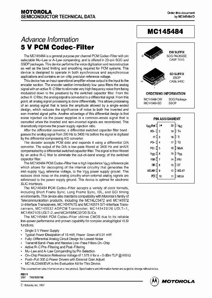 MC145484_331512.PDF Datasheet Download --- IC-ON-LINE