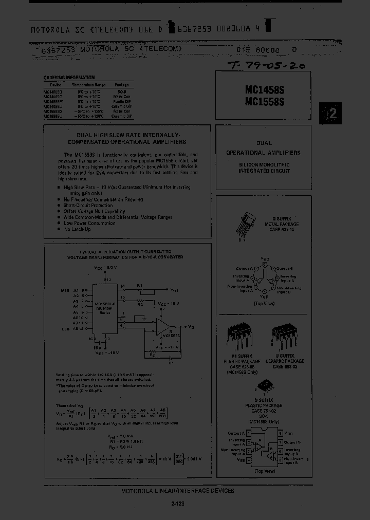 MC1558S_381321.PDF Datasheet Download --- IC-ON-LINE