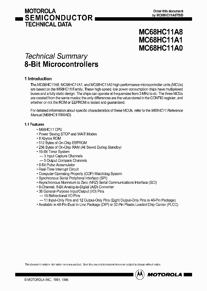 MC68HC11_31051.PDF Datasheet Download --- IC-ON-LINE