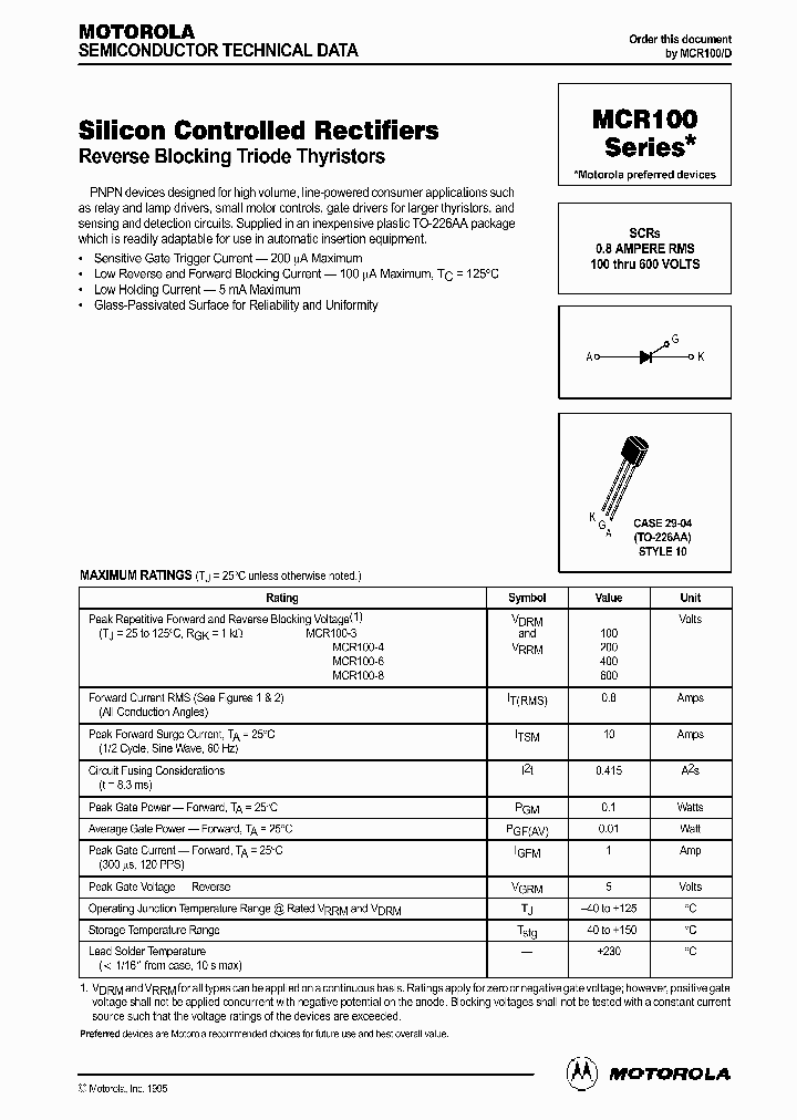 MCR100-3_326947.PDF Datasheet Download --- IC-ON-LINE