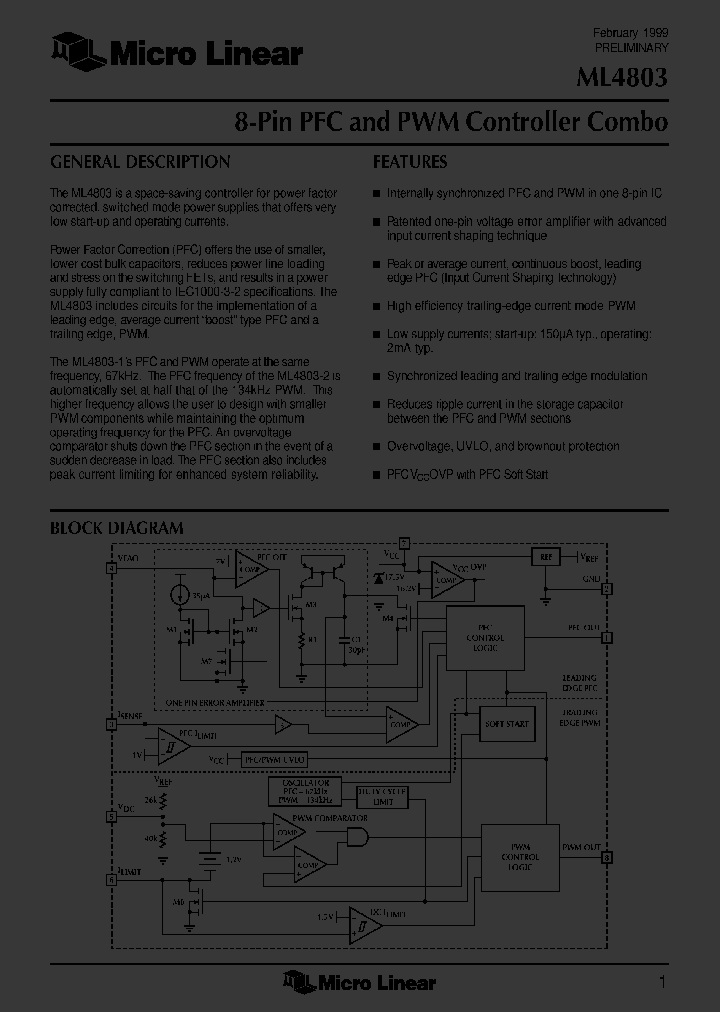 ML4803_365619.PDF Datasheet Download --- IC-ON-LINE