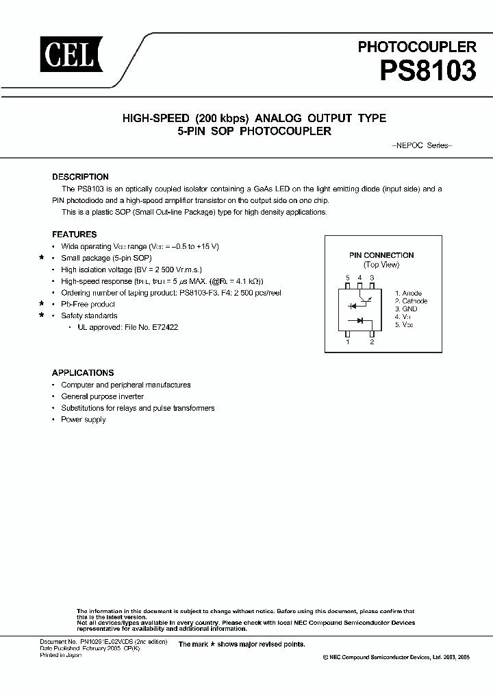 PS8103_327608.PDF Datasheet Download --- IC-ON-LINE