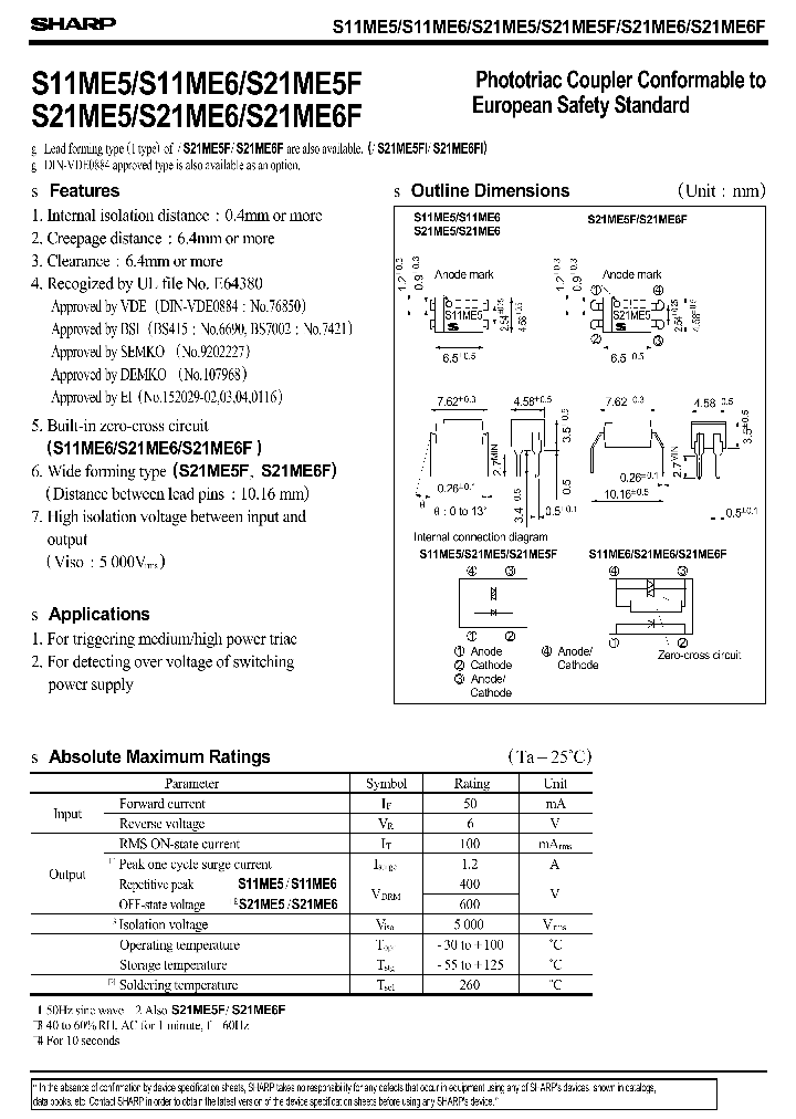 S21ME6_118992.PDF Datasheet Download --- IC-ON-LINE