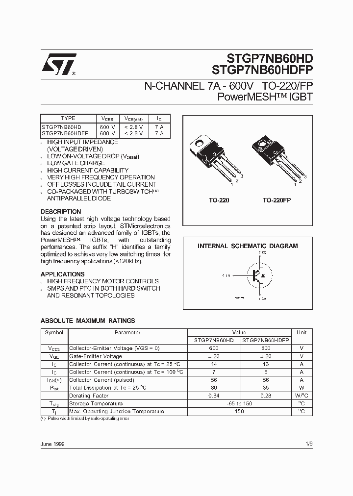 STGP7NB60HD_77103.PDF Datasheet Download --- IC-ON-LINE