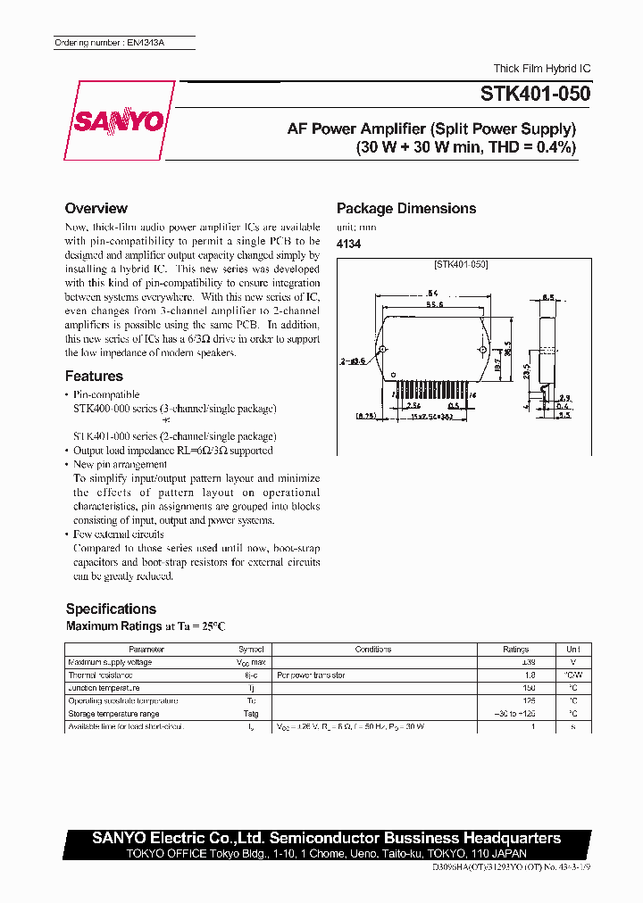 STK401-050_345199.PDF Datasheet Download --- IC-ON-LINE