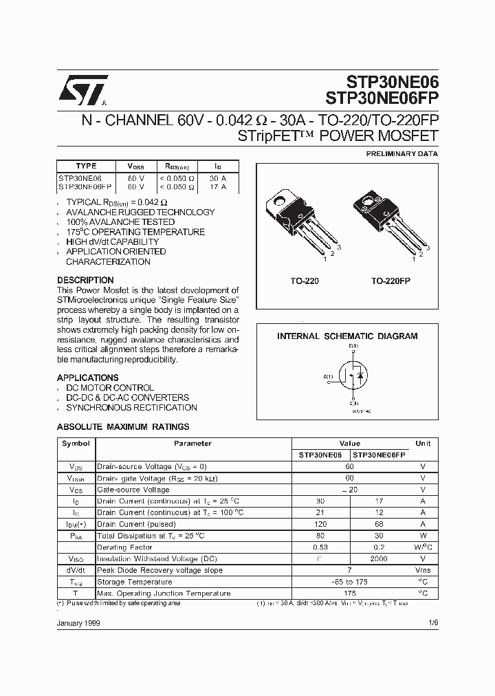 STP30NE06_64894.PDF Datasheet Download --- IC-ON-LINE