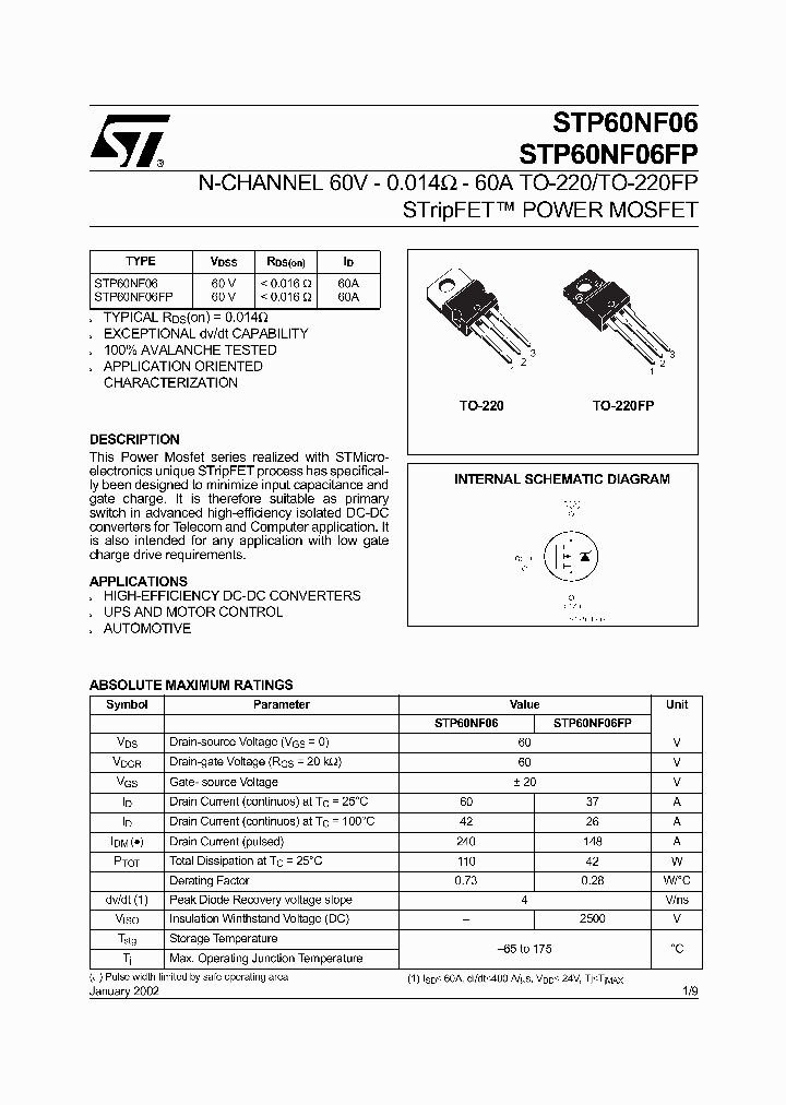 STP60NF06_187172.PDF Datasheet Download --- IC-ON-LINE