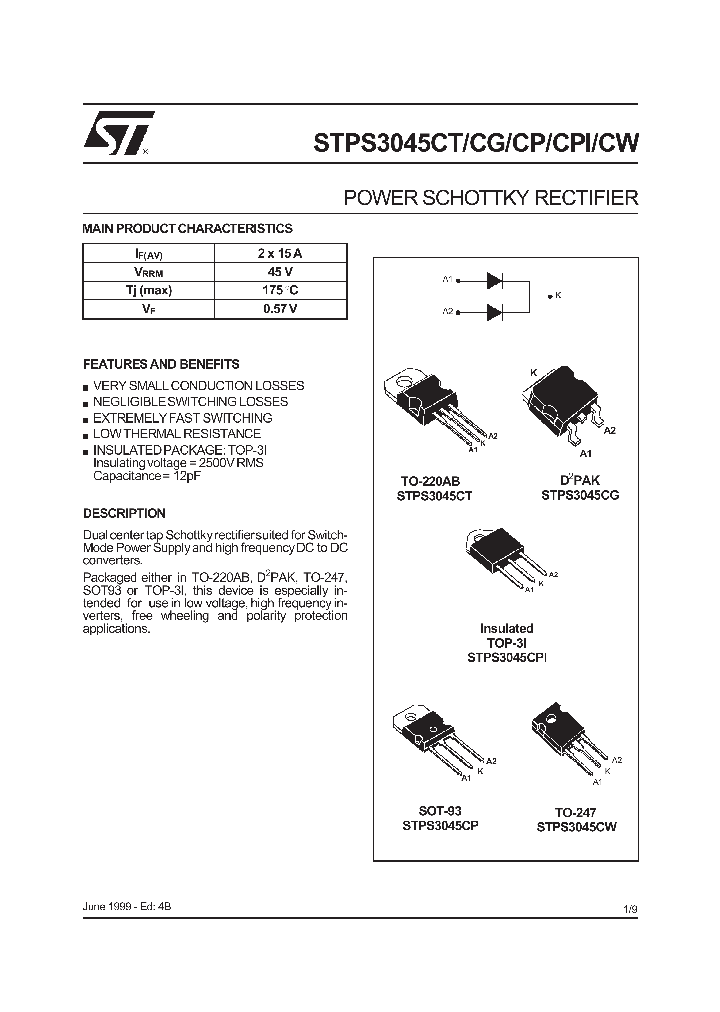 STPS3045CT_184274.PDF Datasheet Download --- IC-ON-LINE