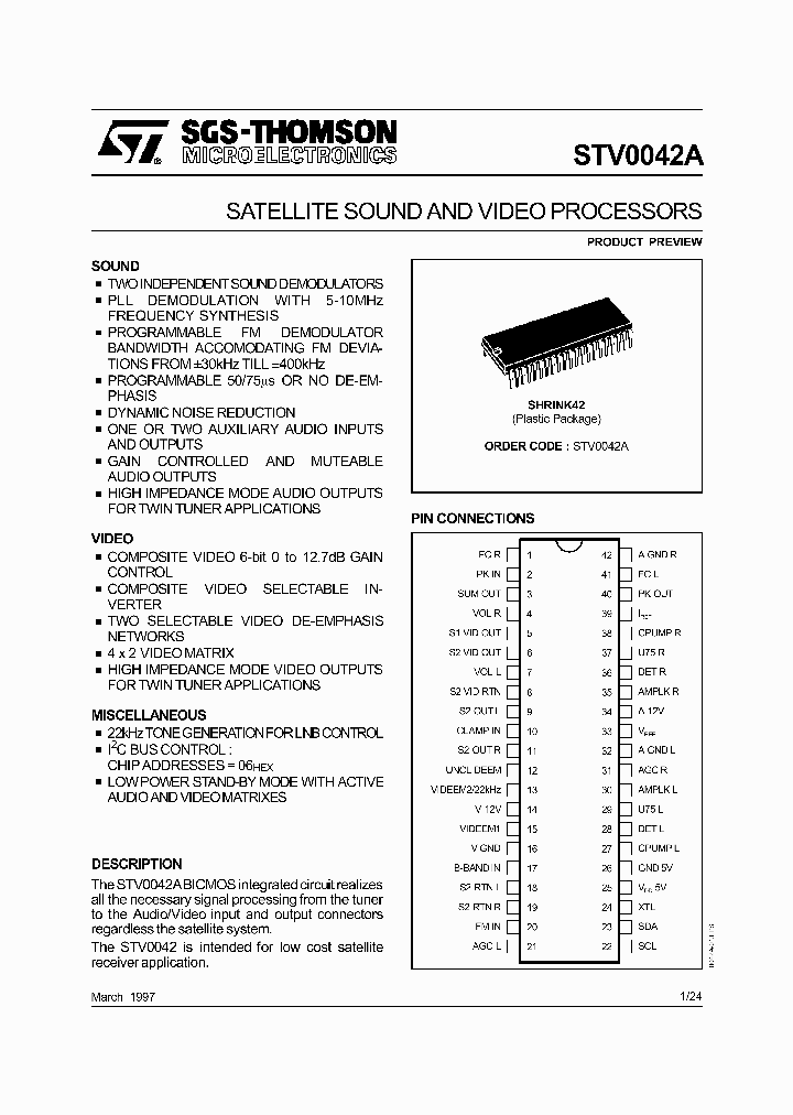 STV0042A_323804.PDF Datasheet Download --- IC-ON-LINE
