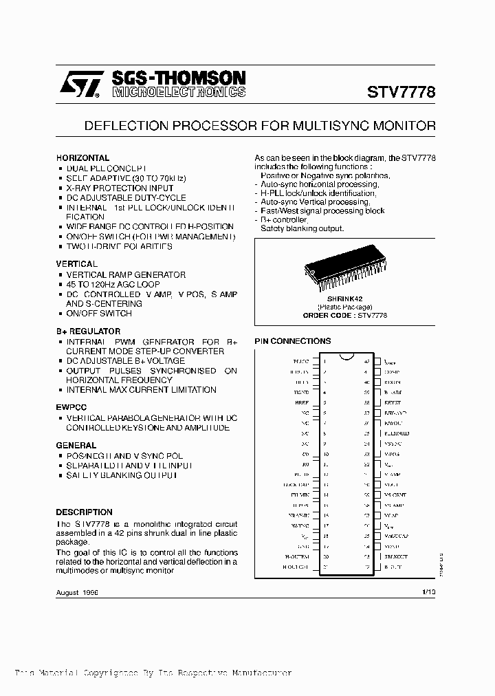 STV7778_187102.PDF Datasheet Download --- IC-ON-LINE