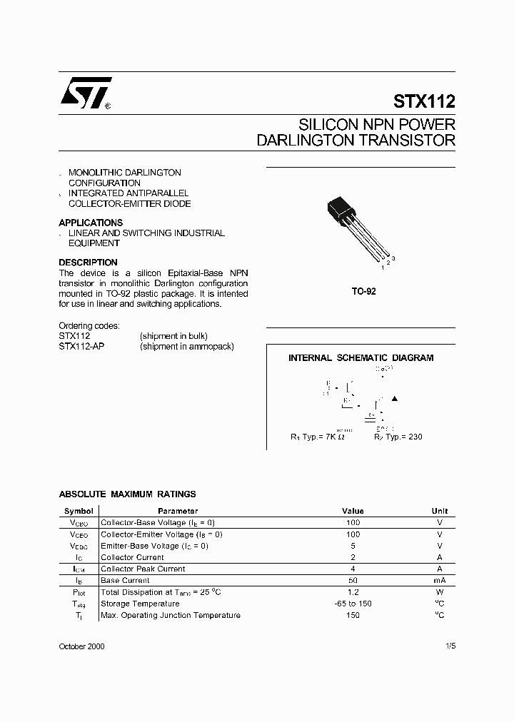 STX112_335029.PDF Datasheet Download --- IC-ON-LINE