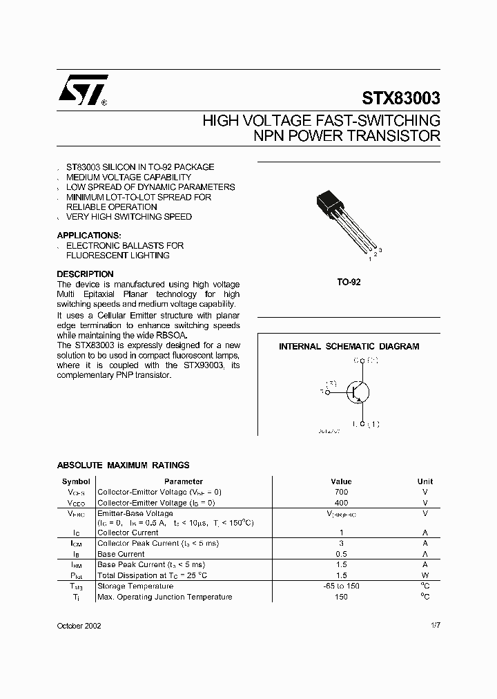 STX83003_330483.PDF Datasheet Download --- IC-ON-LINE