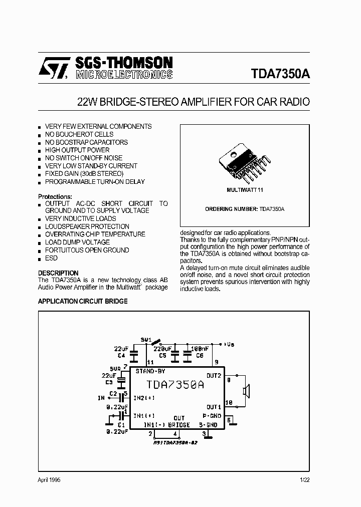 TDA7350A_191431.PDF Datasheet Download --- IC-ON-LINE