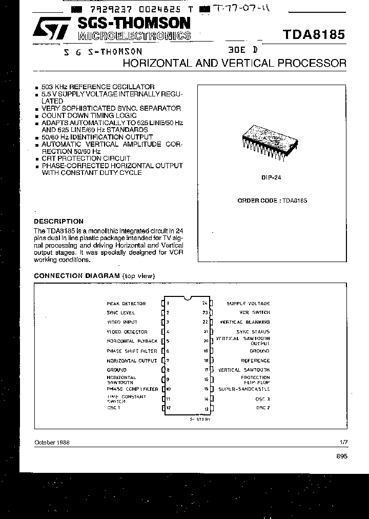 TDA8185_379108.PDF Datasheet Download --- IC-ON-LINE