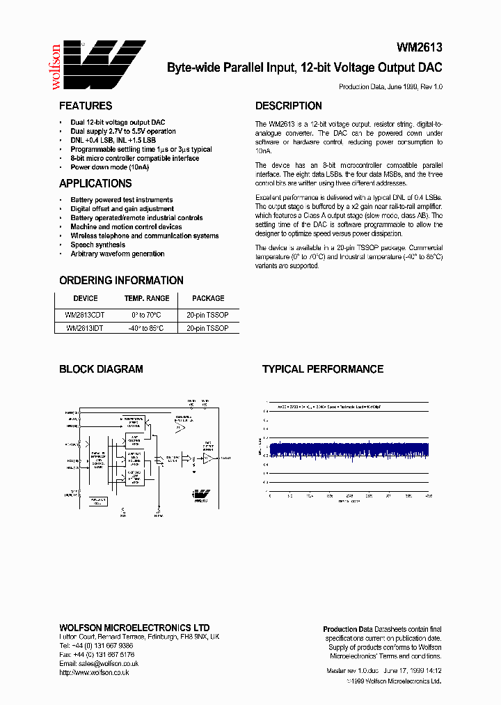 WM2613_363040.PDF Datasheet Download --- IC-ON-LINE