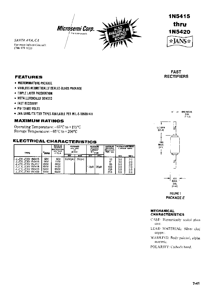 1N5420_391447.PDF Datasheet Download --- IC-ON-LINE