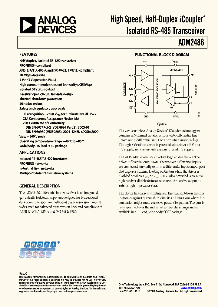 ADM2486_422763.PDF Datasheet Download --- IC-ON-LINE