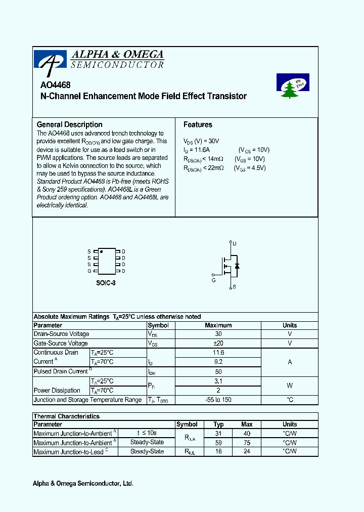 AO4468_393059.PDF Datasheet Download --- IC-ON-LINE